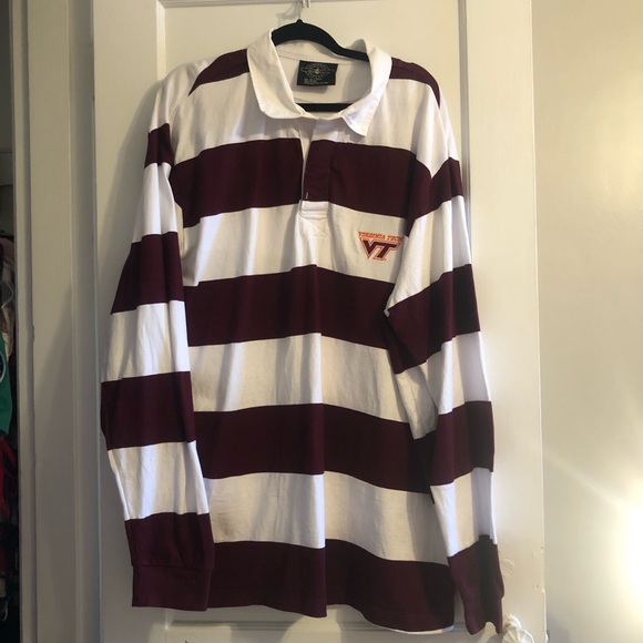 Charles River Apparel | Shirts | Virginia Tech Rugby Polo Striped Long ...